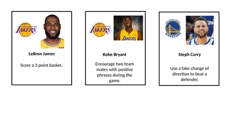 Basketball practical challenge cards | Teaching Resources