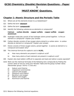 GCSE Chemistry (Double Science) Revision - Paper 1 Questions and ...