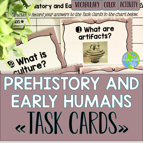 Prehistory and Early Humans Task Cards | Teaching Resources