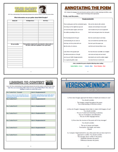 Vergissmeinnicht Comprehension Activities Booklet! | Teaching Resources