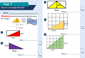Area of a triangle. Area and perimeter of a rectangle. | Teaching Resources