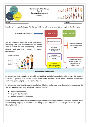 Edexcel GCSE Psychology - Development - Pack 4 - Willingham | Teaching ...
