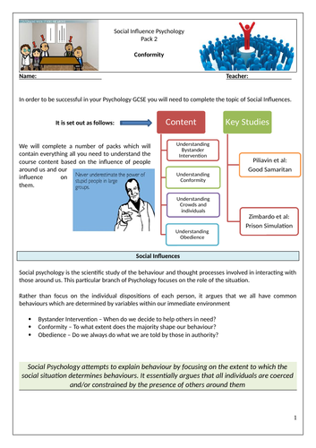 Edexcel GCSE Psychology - Social Influences - Pack 2 - Conformity ...