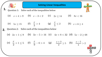 Inequalities | Teaching Resources