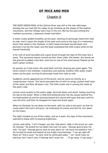 Of Mice and Men workbooks | Teaching Resources