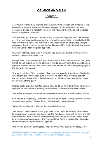 Of Mice and Men workbooks | Teaching Resources