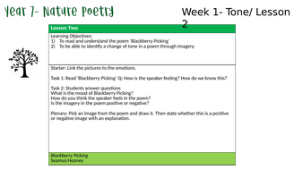 Nature poetry KS3 scheme of work | Teaching Resources