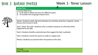 Nature poetry KS3 scheme of work | Teaching Resources