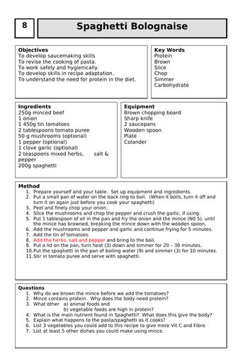 Food recipes, activity booklet- Second pack to support home learning ...