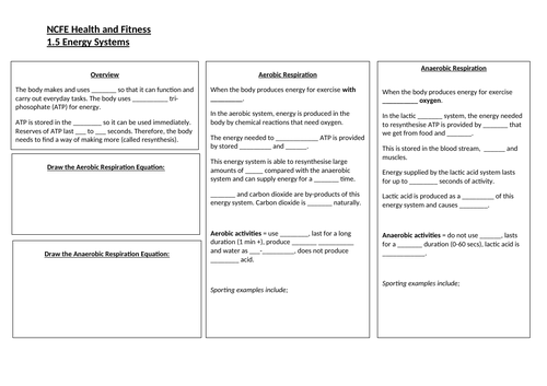 ncfe Health and fitness topic on a page - worksheets | Teaching Resources