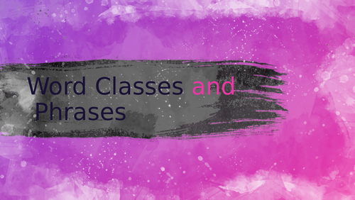 Word Classes | Teaching Resources