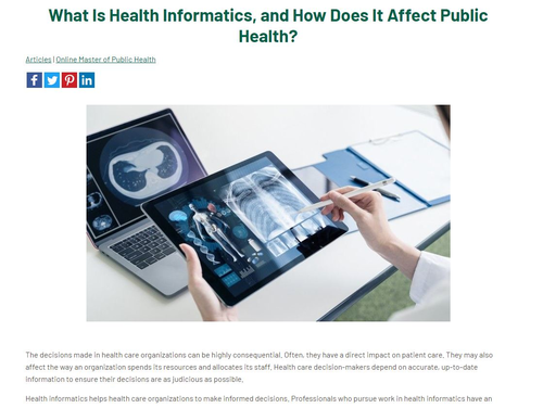What Is Health Informatics, and How Does It Affect Public Health ...