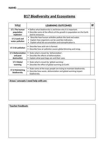 Biodiversity and ecosystems - booklet | Teaching Resources