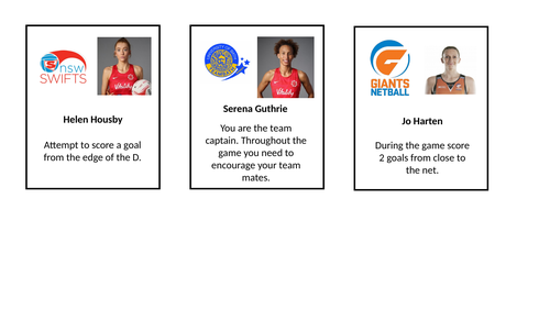Netball Challenge Cards | Teaching Resources