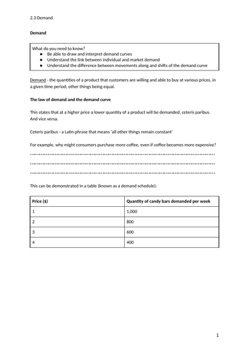 Igcse Economics Unit 2 Allocation Of Resources Teaching Resources
