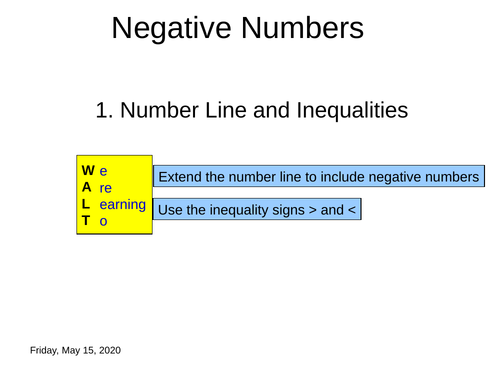 Negative Numbers | Teaching Resources