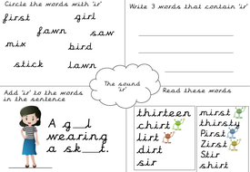 Phonics worksheet- ir | Teaching Resources