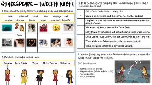 Twelfth Night Activity Sheet for KS2 | Teaching Resources