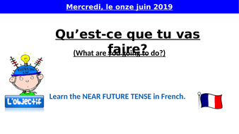 Je vais + infinitif KS3 French | Teaching Resources