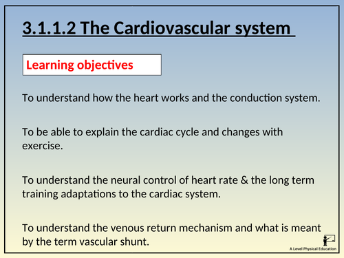 AQA AS Level PE Physical Education Cardiovascular system complete ...