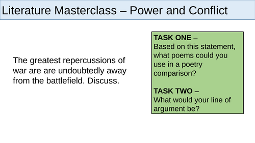 Power and Conflict Poetry - HA Revision - Internal Conflicts | Teaching ...