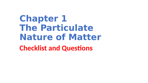IGCSE Chemistry Chapter 1 The particulate nature of matter | Teaching ...