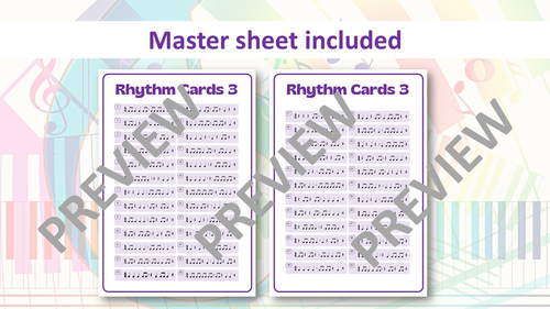 Music Rhythm Cards 3 - 50 Cards with Audio files and 10 PowerPoint ...
