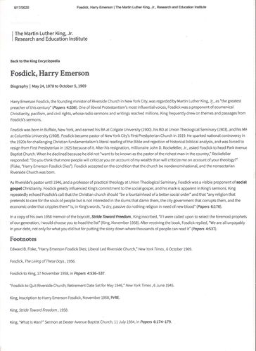 Harry Emerson Fosdick (1878-1969) | Teaching Resources