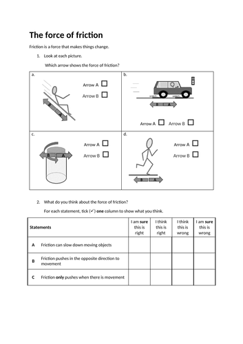 BEST Forces Lesson 9 - Friction | Teaching Resources