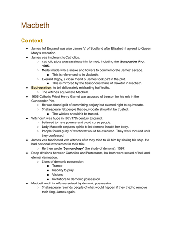Edexcel GCSE English Literature Macbeth | Teaching Resources
