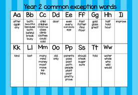 year 2 word mat - common exception words | Teaching Resources