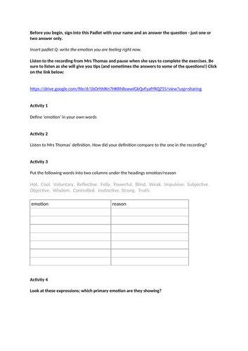 Theory of Knowledge Emotion | Teaching Resources