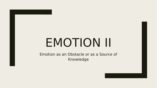 Theory of Knowledge Emotion | Teaching Resources