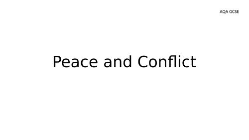 Peace and conflict AQA GCSE RS | Teaching Resources