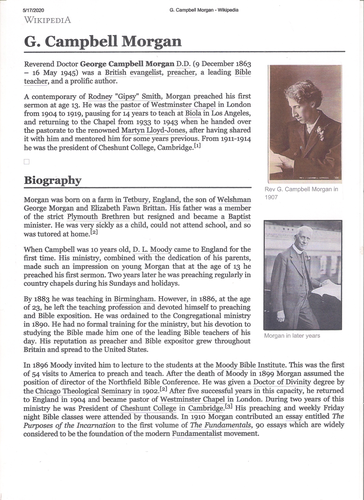 George Campbell Morgan (1863-1945) | Teaching Resources