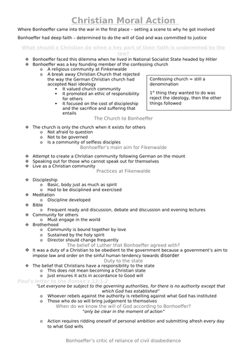 Christianity (RS) OCR complete Year 1 revision notes for each topic ...
