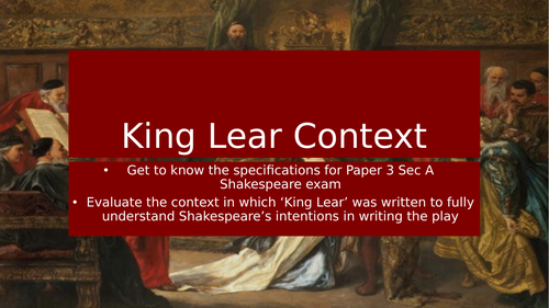 'King Lear' context and characters | Teaching Resources