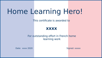MFL Home Learning eCertificates | Teaching Resources