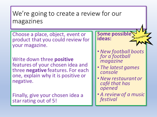 English KS3 Review Writing | Teaching Resources