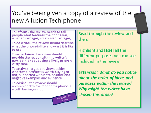 English KS3 Review Writing | Teaching Resources