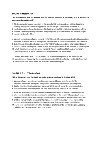 AQA Language Paper 2 Q4 (Year 10) | Teaching Resources