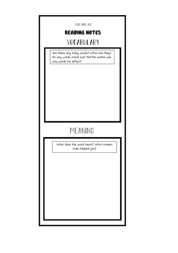 Stop and Jot bookmarks bundle | Teaching Resources