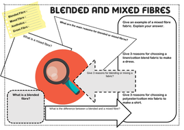 Blended and mixed Fibres Worksheet | Teaching Resources