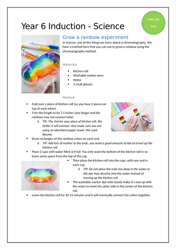 Science at Home - Grow a Rainbow | Teaching Resources