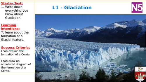N5 - Glaciation formation of a Corrie | Teaching Resources