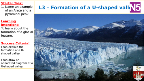 N5 - Glaciation formation of a U-shaped valley | Teaching Resources