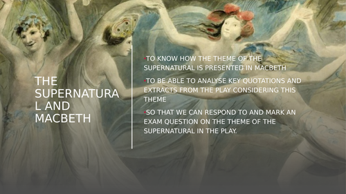 Macbeth and The Supernatural - GCSE essay practice | Teaching Resources