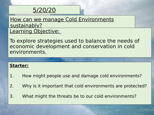 AQA GCSE Cold Environments SOW | Teaching Resources AQA GCSE Cold Environments SOW | Teaching Resources
