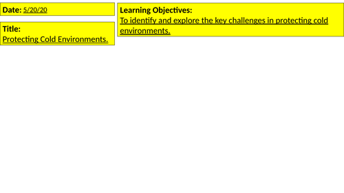 AQA GCSE Cold Environments SOW | Teaching Resources AQA GCSE Cold Environments SOW | Teaching Resources