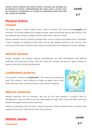 The Causes of Uneven Development | Teaching Resources